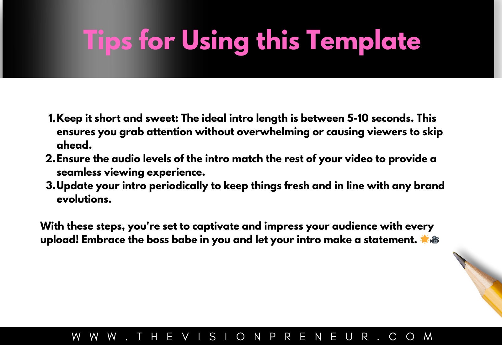 Animated Youtube Intro Template: Canva Editable Video (digital Download ...