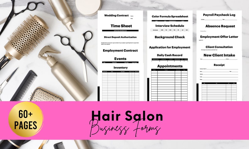 Hair Salon Business Forms// Hair Salon Employee Forms// Hair Salon ...
