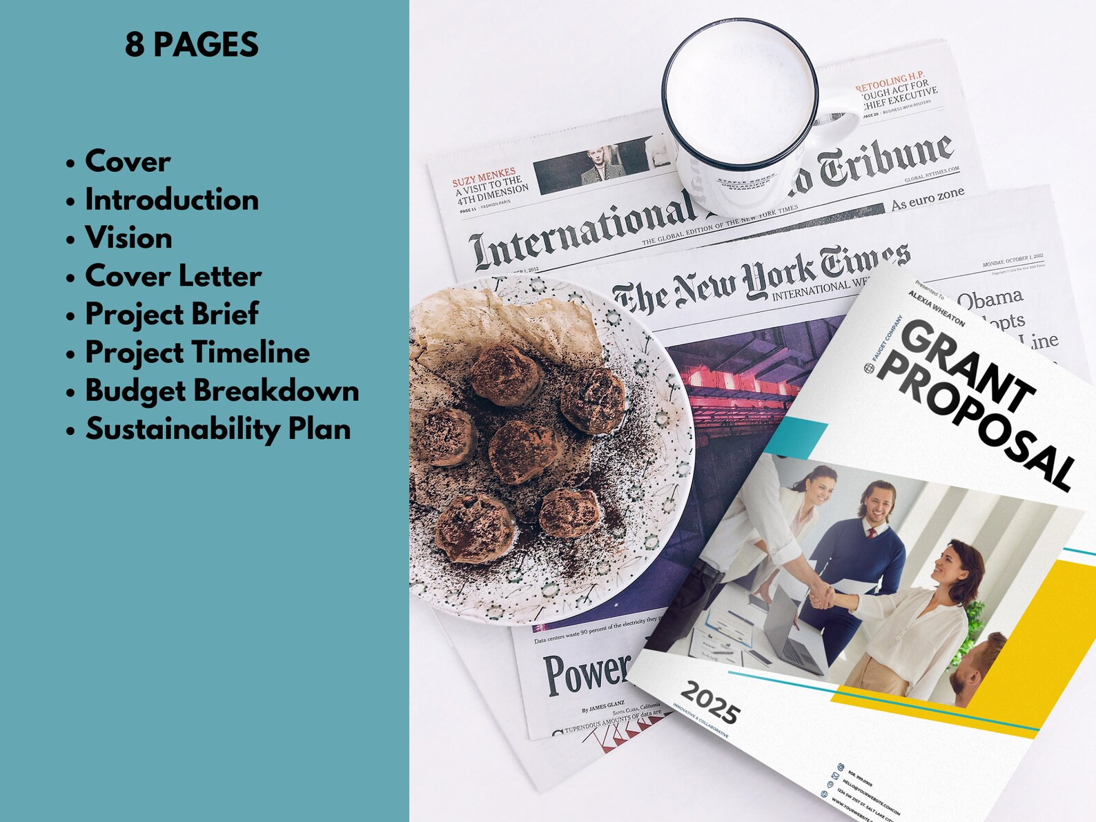 Editable Grant Proposal Template: Colorful Canva Design (digital ...