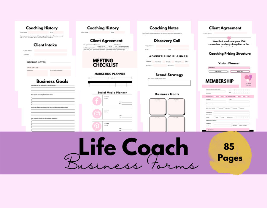 Life Coach Business Kit: Editable Forms & Contracts (85 Pages) - Etsy