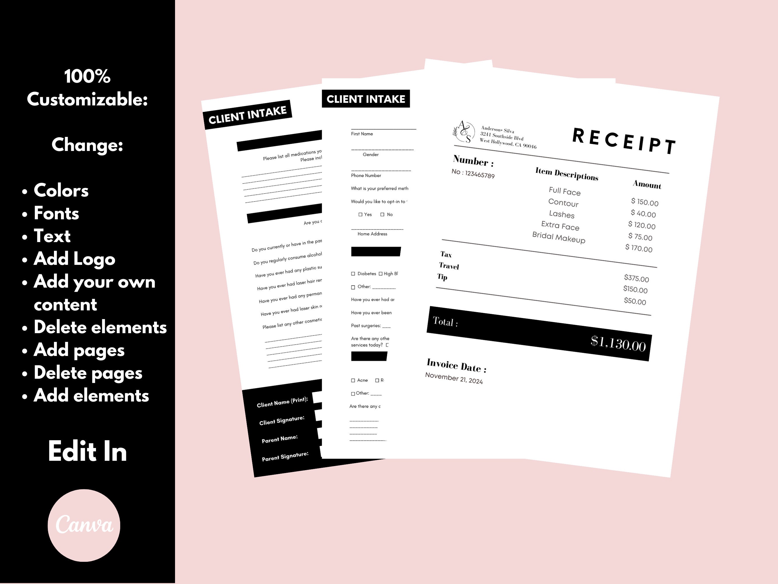 Makeup Artist Business Kit, Makeup Artist Forms, Makeup Artist Kit ...