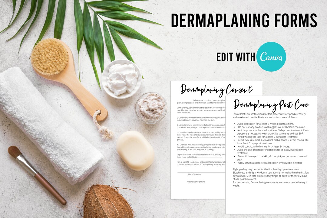 Dermaplaing Forms// Aesthetician Forms// Facial Forms// Editable ...