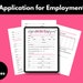 Small Business Employment Application Template: Printable PDF Form (8 ...