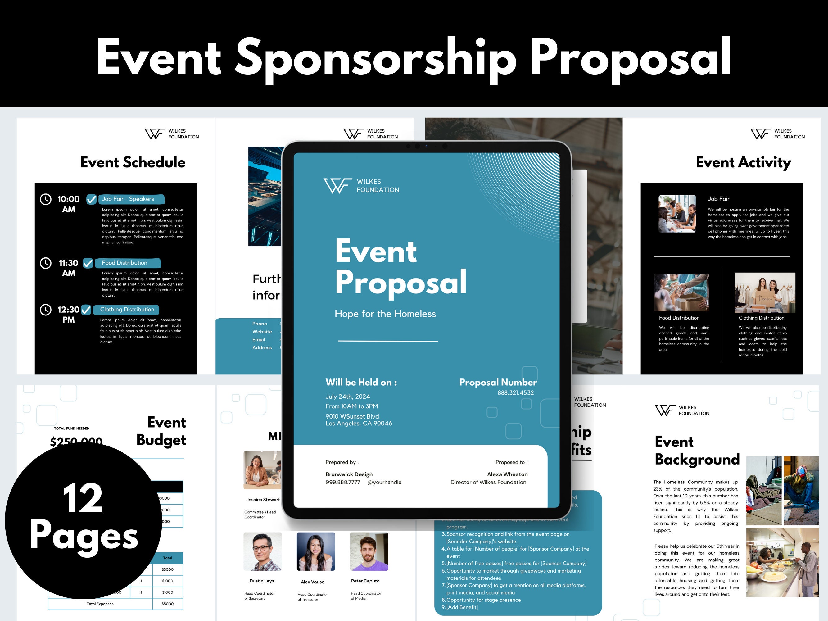 Nonprofit Event Sponsorship Proposal Template: Canva Editable (8.5 X 11 ...