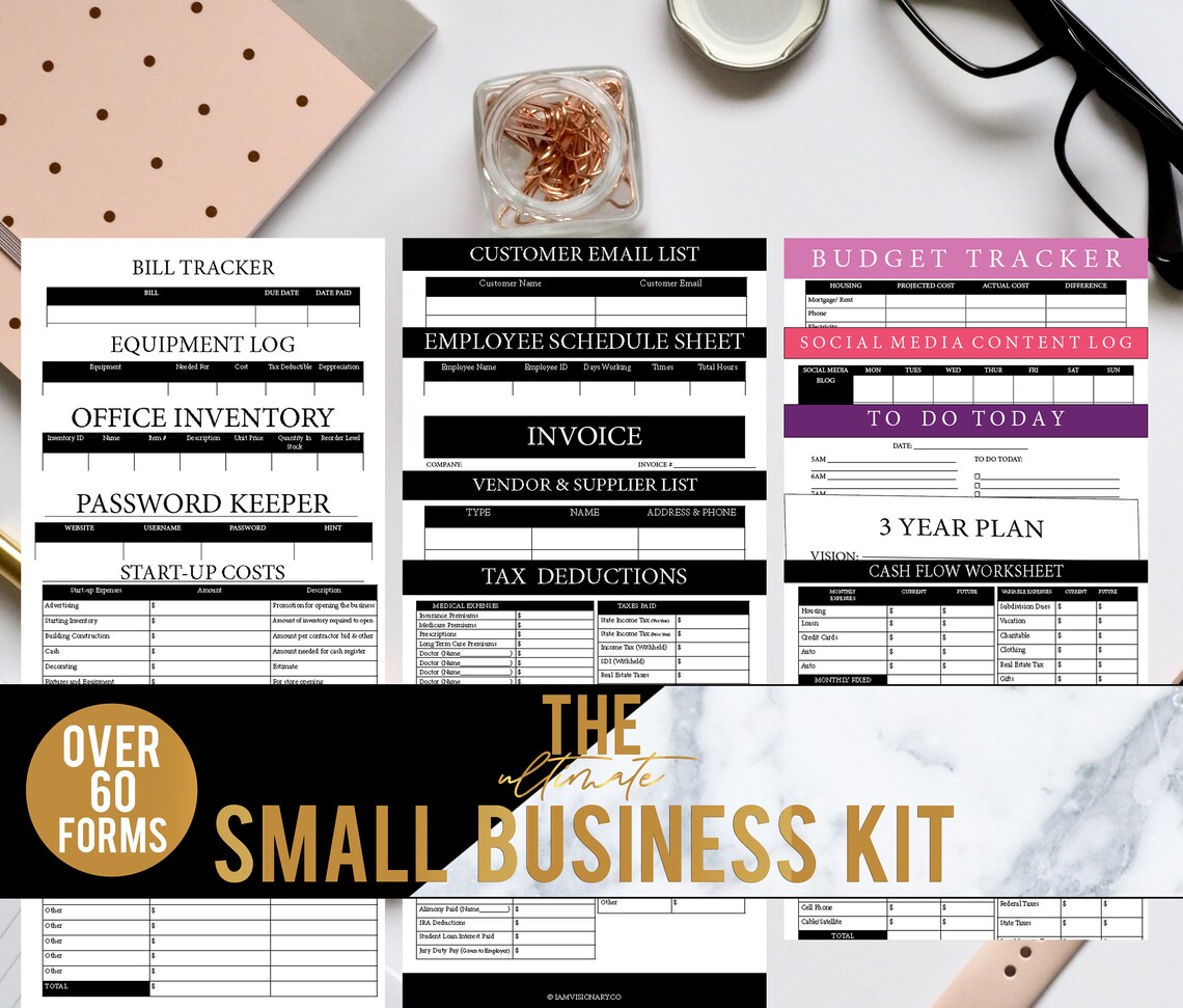 Small Business Kit Home Business Planner Easy Business - Etsy