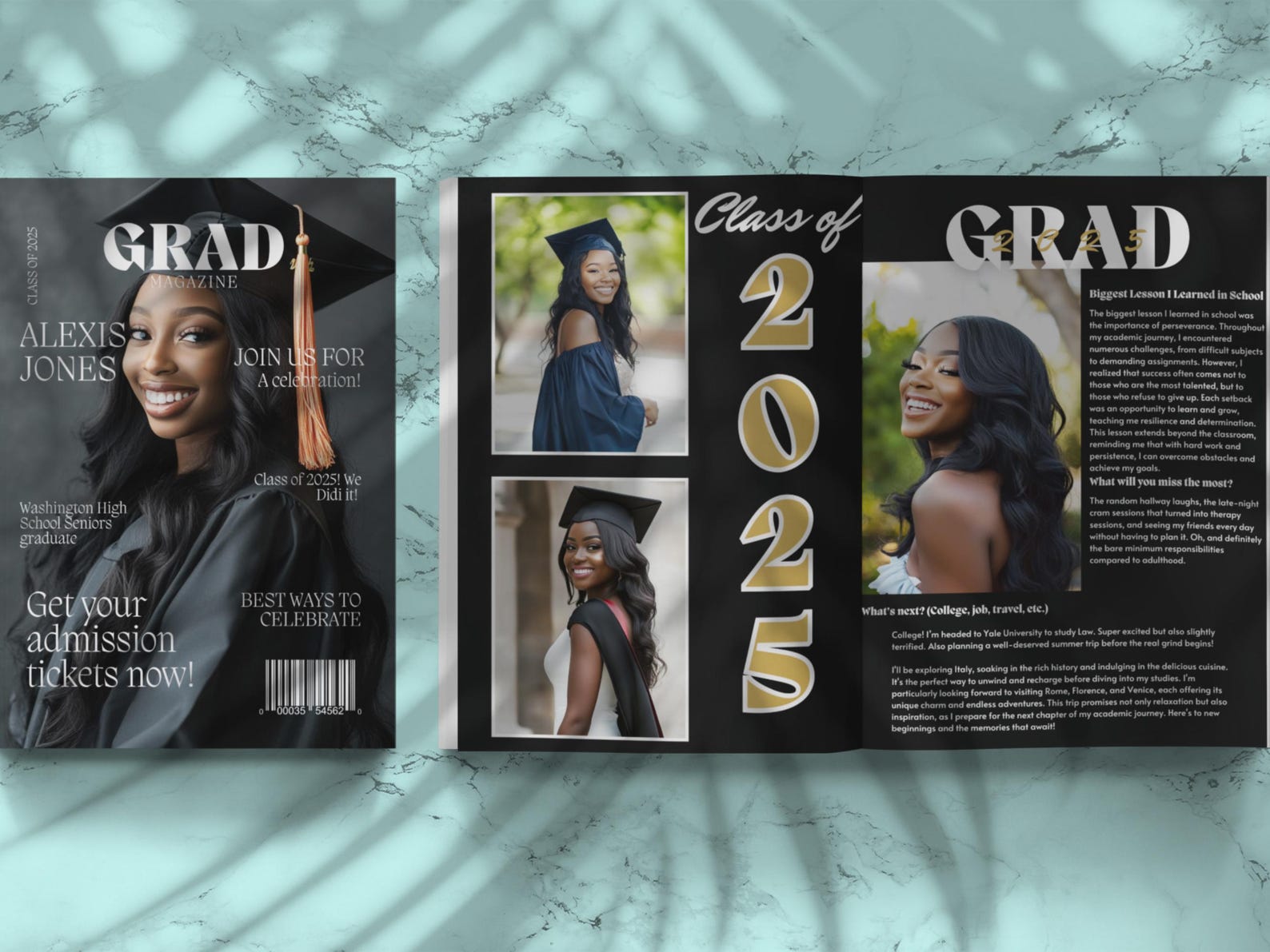 Editable Graduation Magazine Template | Personalized Grad Keepsake ...