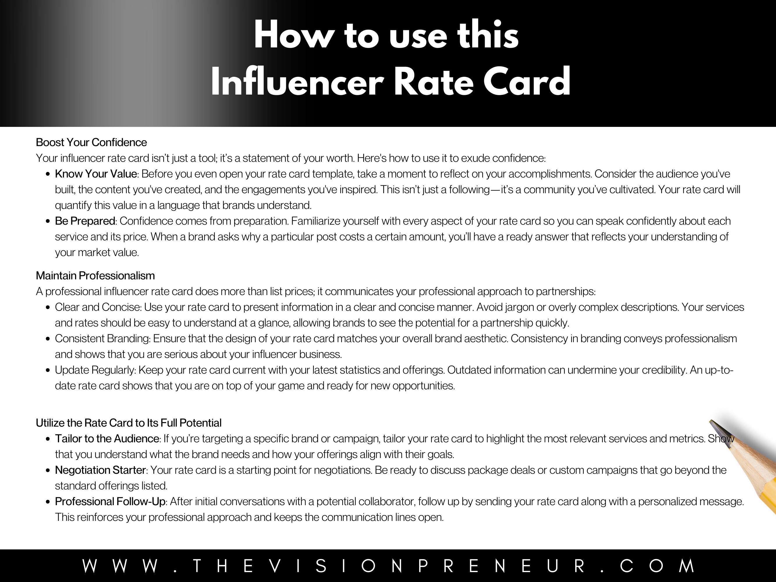 Influencer Marketing Rate Card: Elevate Your Brand Deals With Our ...