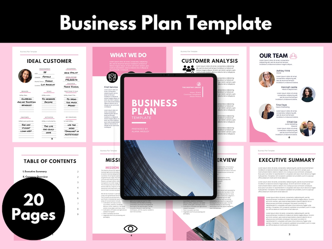 Business Plan Template, Startup Business Plan, Business Plan Canva ...