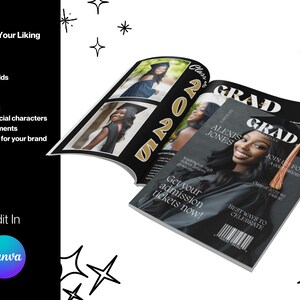 Editable Graduation Magazine Template: Senior Memory Book (canva) - Etsy