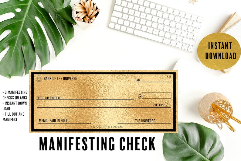 Manifesting Checks, Abundance Checks, Law of Attraction Checks ...