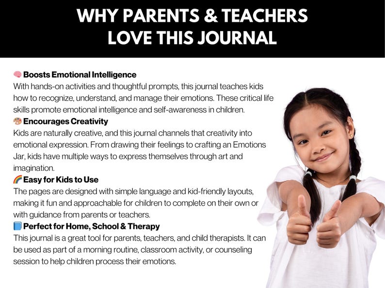 Kids Feelings Journal – Printable Emotional Wellness Workbook With ...