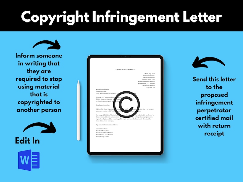 Copyright Infringement Letter Template: Intellectual Property ...