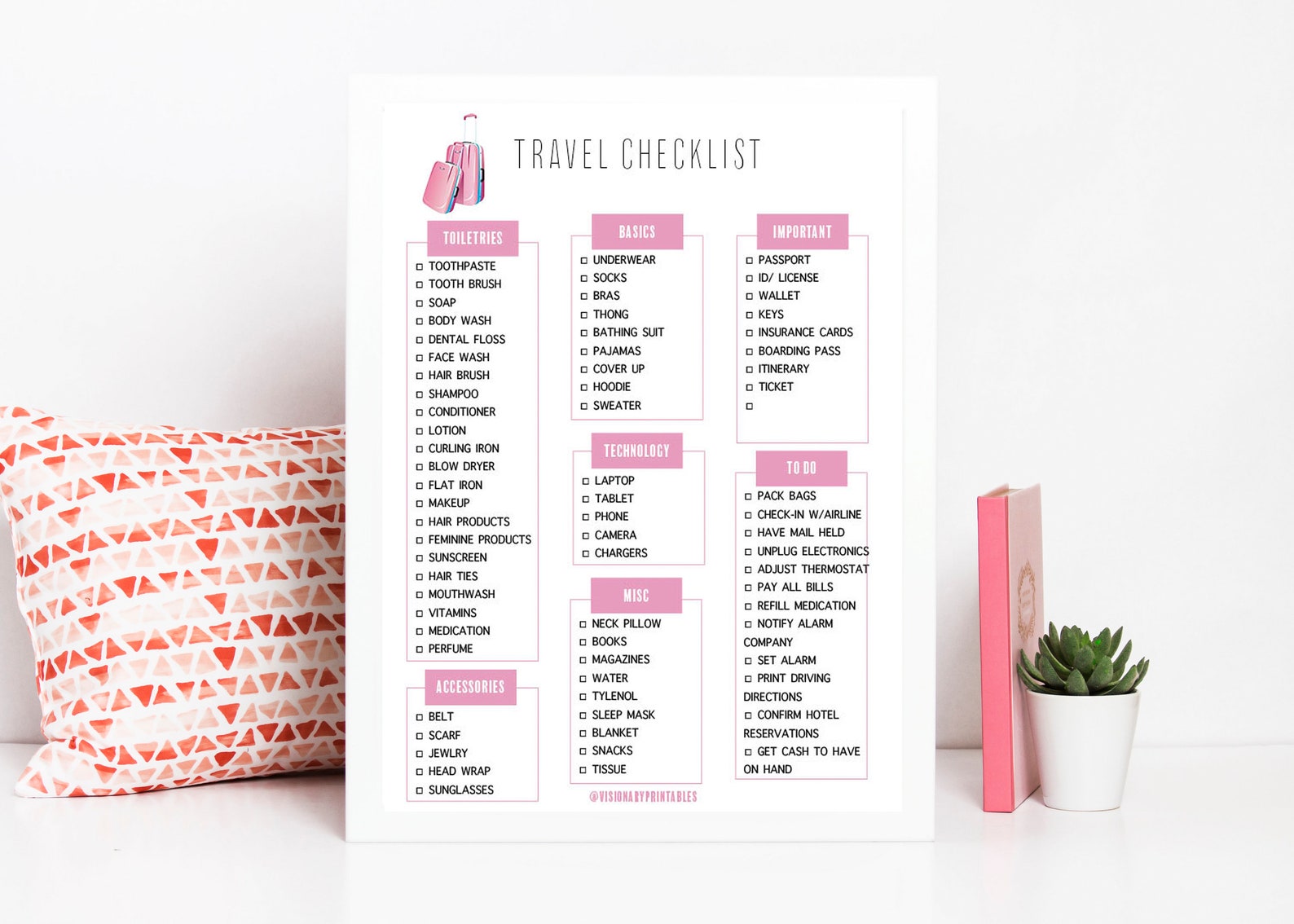 Travel Checklist// Travel Planning// Printable Travel Checklist ...