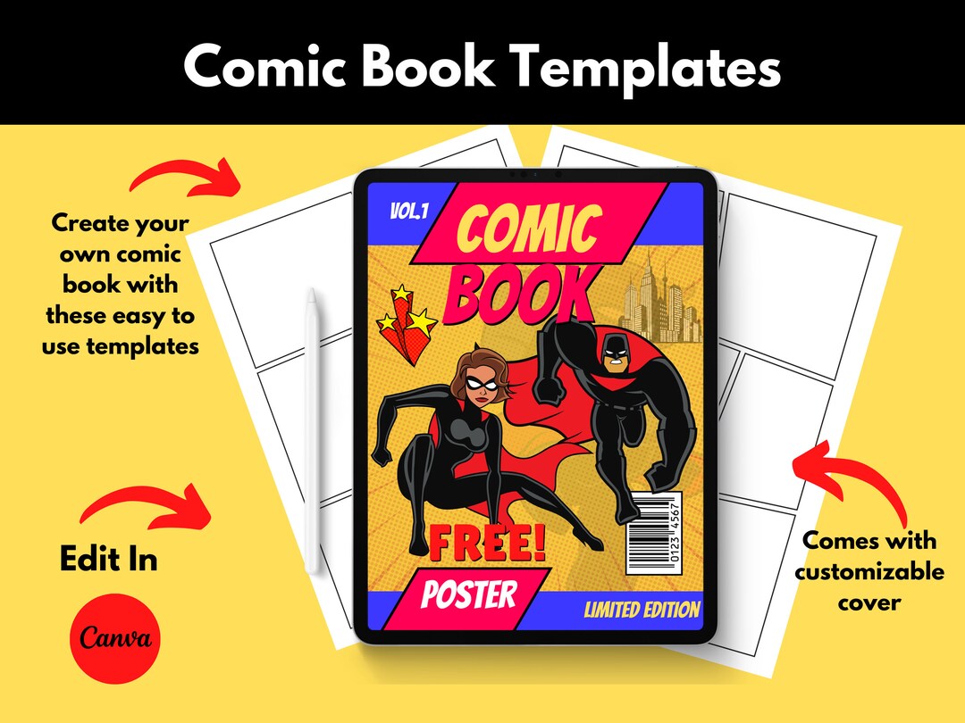 Comic Book Pages Template, Blank Comic Book Strip, Make Your Own Comic ...