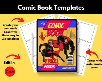 Printable Comic Book Pages - Etsy