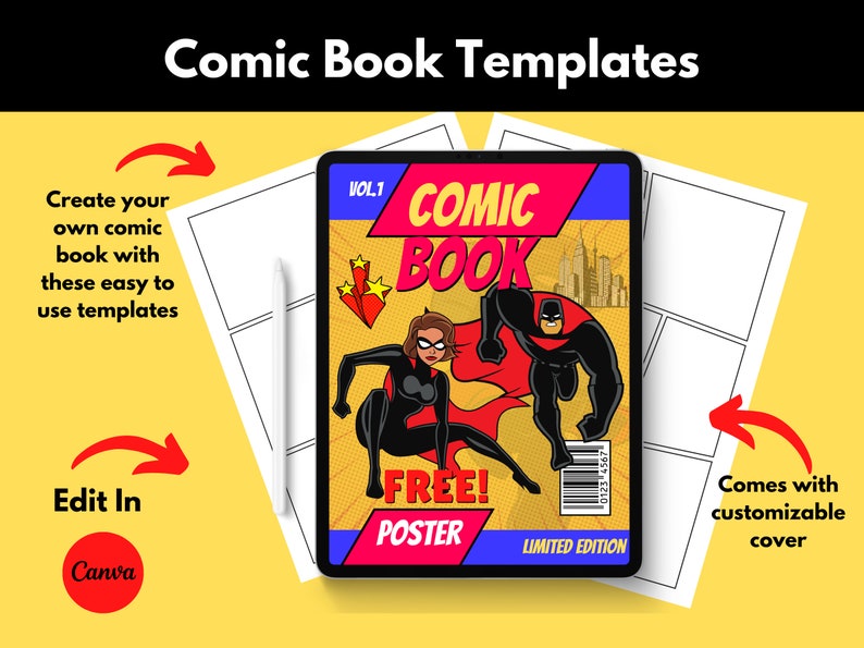Comic Book Pages Template, Blank Comic Book Strip, Make Your Own Comic ...