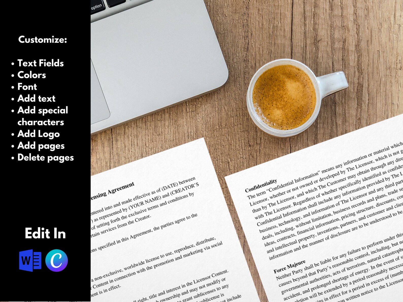 Content Licensing Agreement Template: Business Contract (canva & Word ...