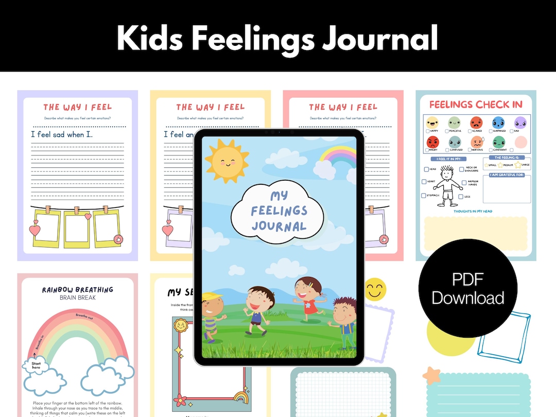 Kids Feelings Journal – Printable Emotional Wellness Workbook With ...