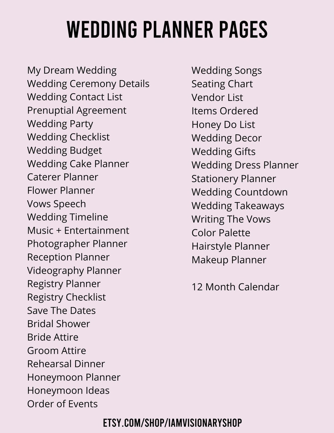 Wedding Planner// Printable Wedding Planning Pages// Wedding Planning ...