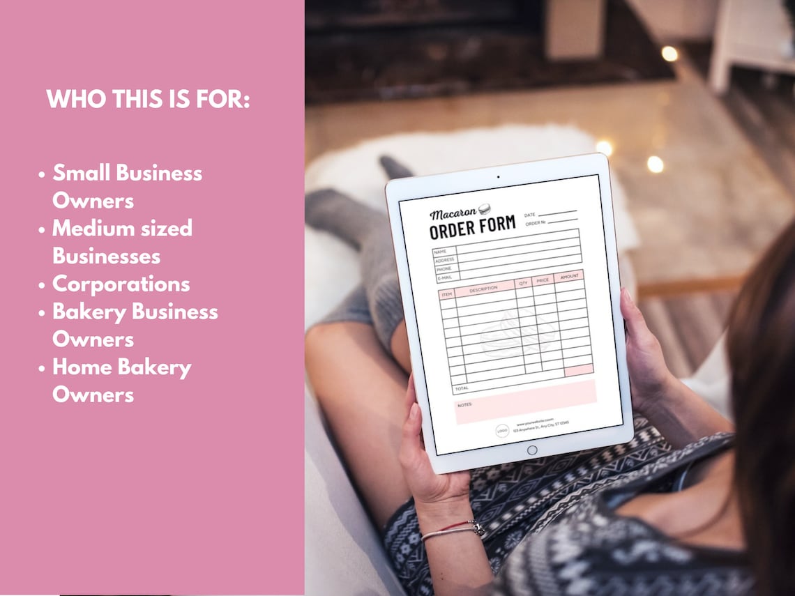 Macaron Order Form// Home Bakery Forms// Bakery Forms// Bakery Business ...