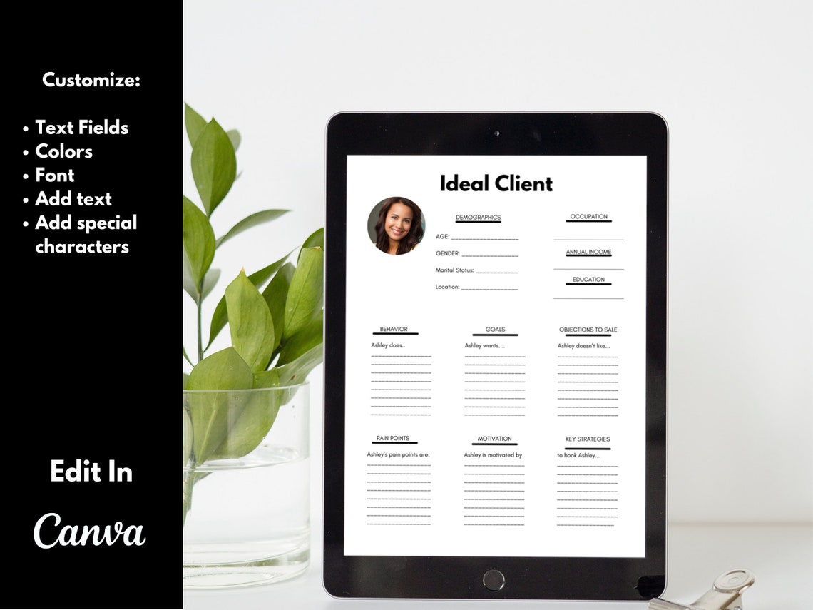 Ideal Client Worksheet, Business Planning, Attracting Clients, Finding ...