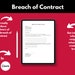 Breach of Contract Template, Printable Breach of Contract, Business ...