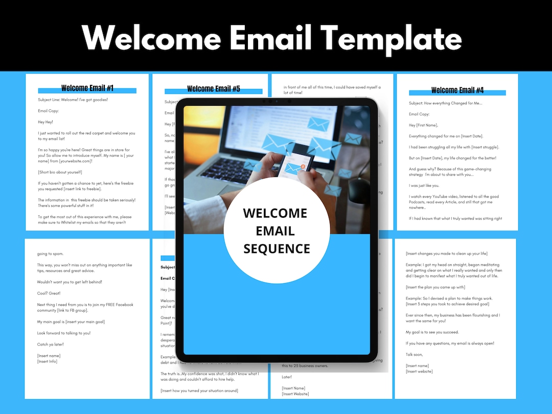 Welcome Email Sequence// Welcome Email Series// 5 Email Sequence ...