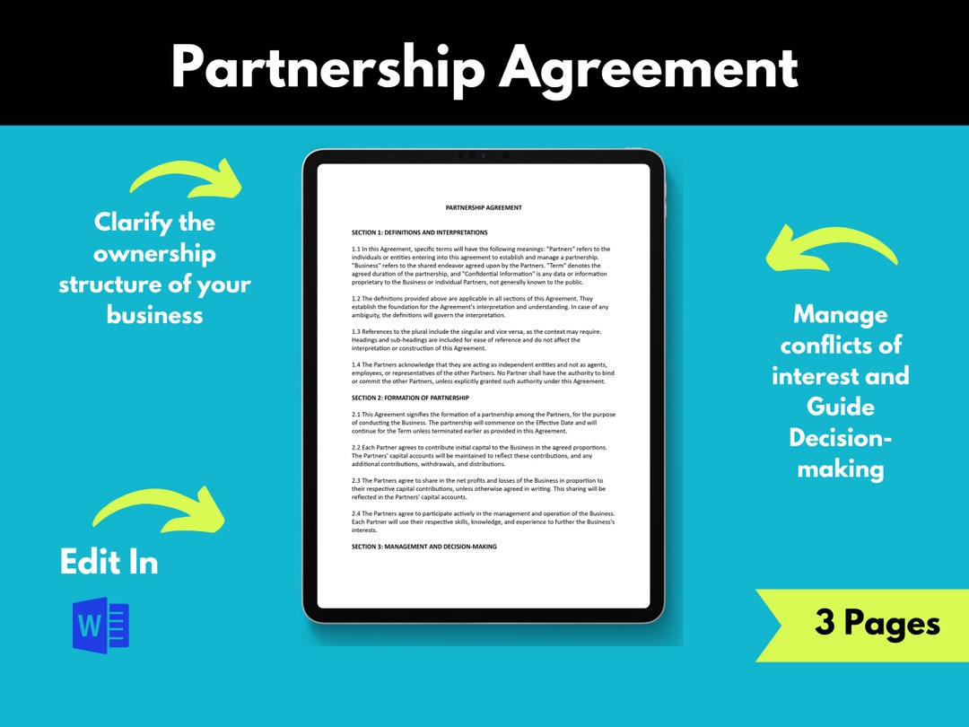 Partnership Agreement - Business Collaboration Contract - Start-up ...