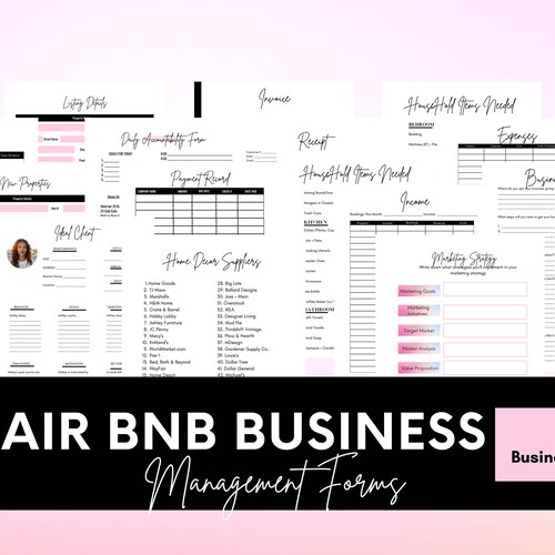 Air BNB Business Kit// Air BNB Business Startup Forms// - Etsy