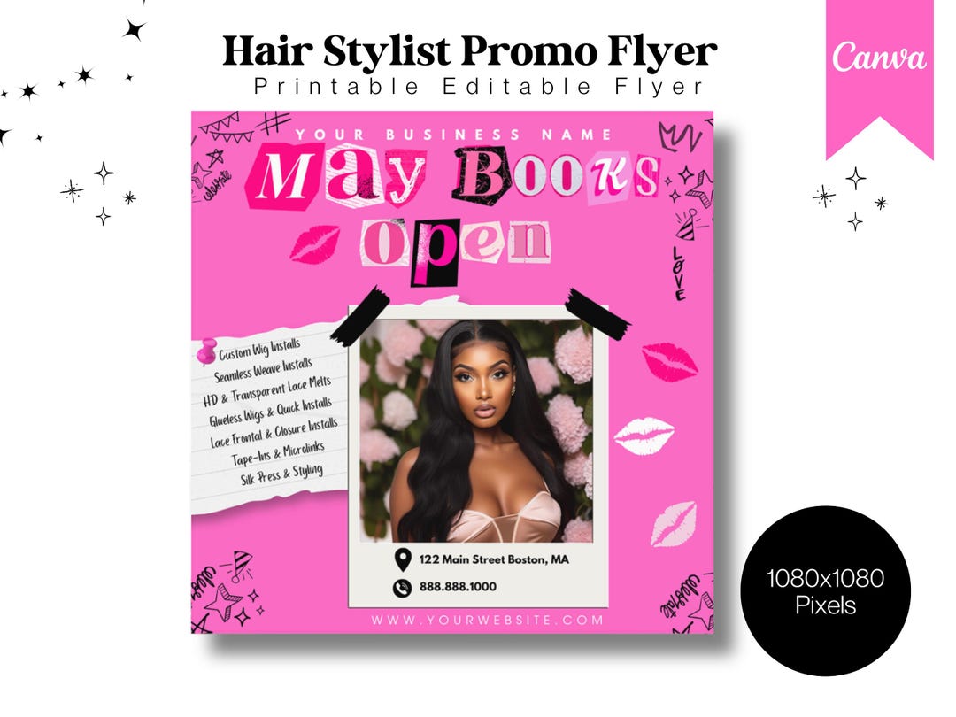 Hair Flyer, May June Booking Flyer, Appointments Available Flyer, Bookings Open Flyer, Lash ...