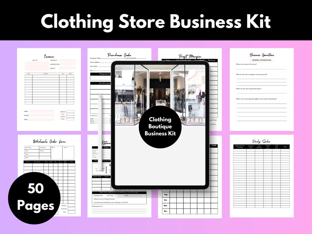 Clothing Boutique Business Kit: Essential Forms for Small Clothing ...