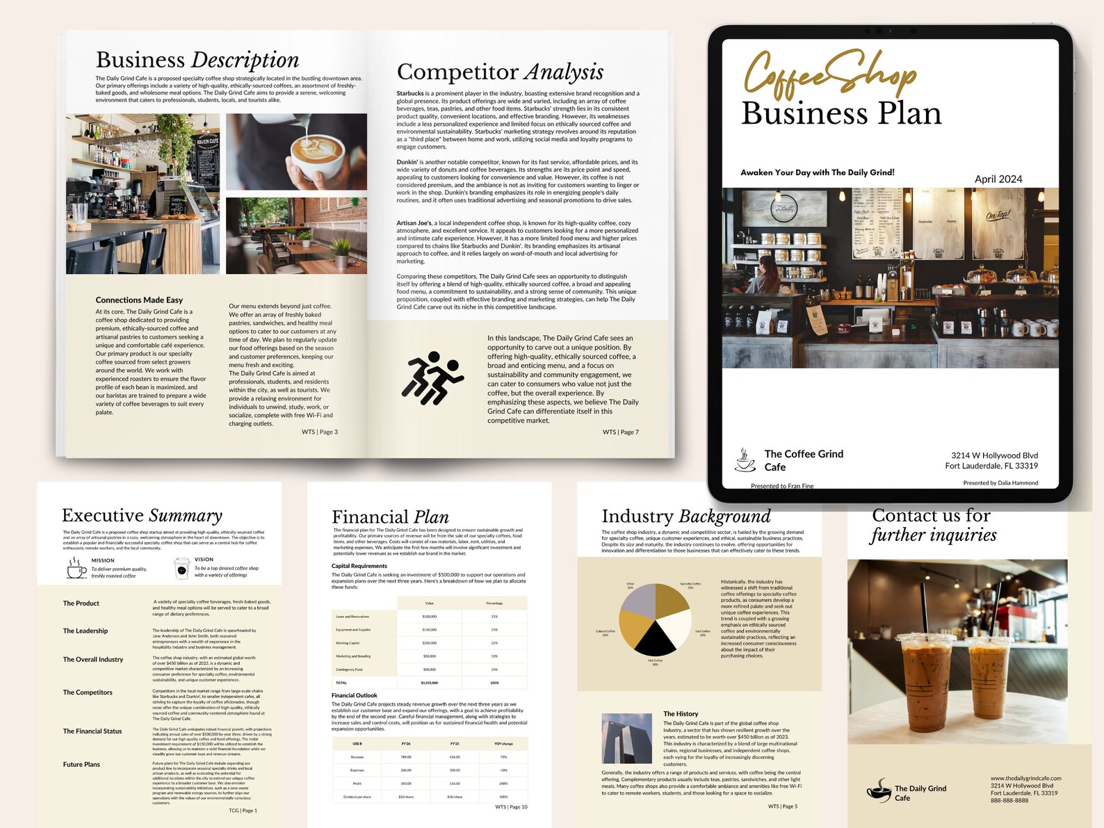 Coffee Shop Business Plan Template: Editable Cafe Guide (canva Template ...