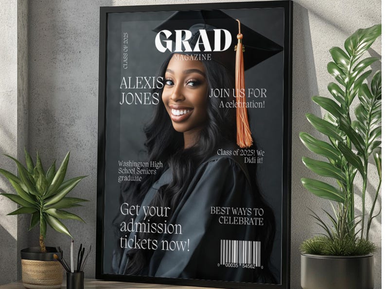 Editable Graduation Magazine Template: Senior Memory Book (canva) - Etsy