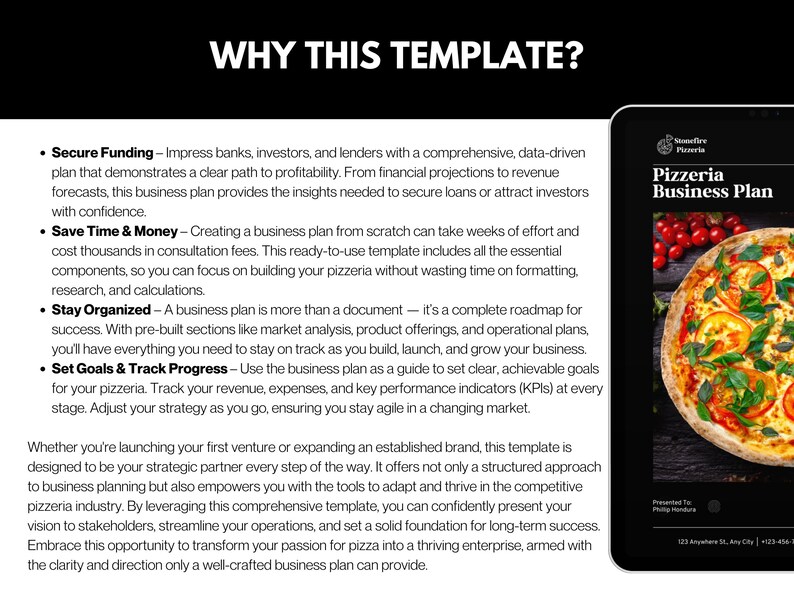 Pizzeria Business Plan Template: Editable Pizza Shop Startup (canva ...