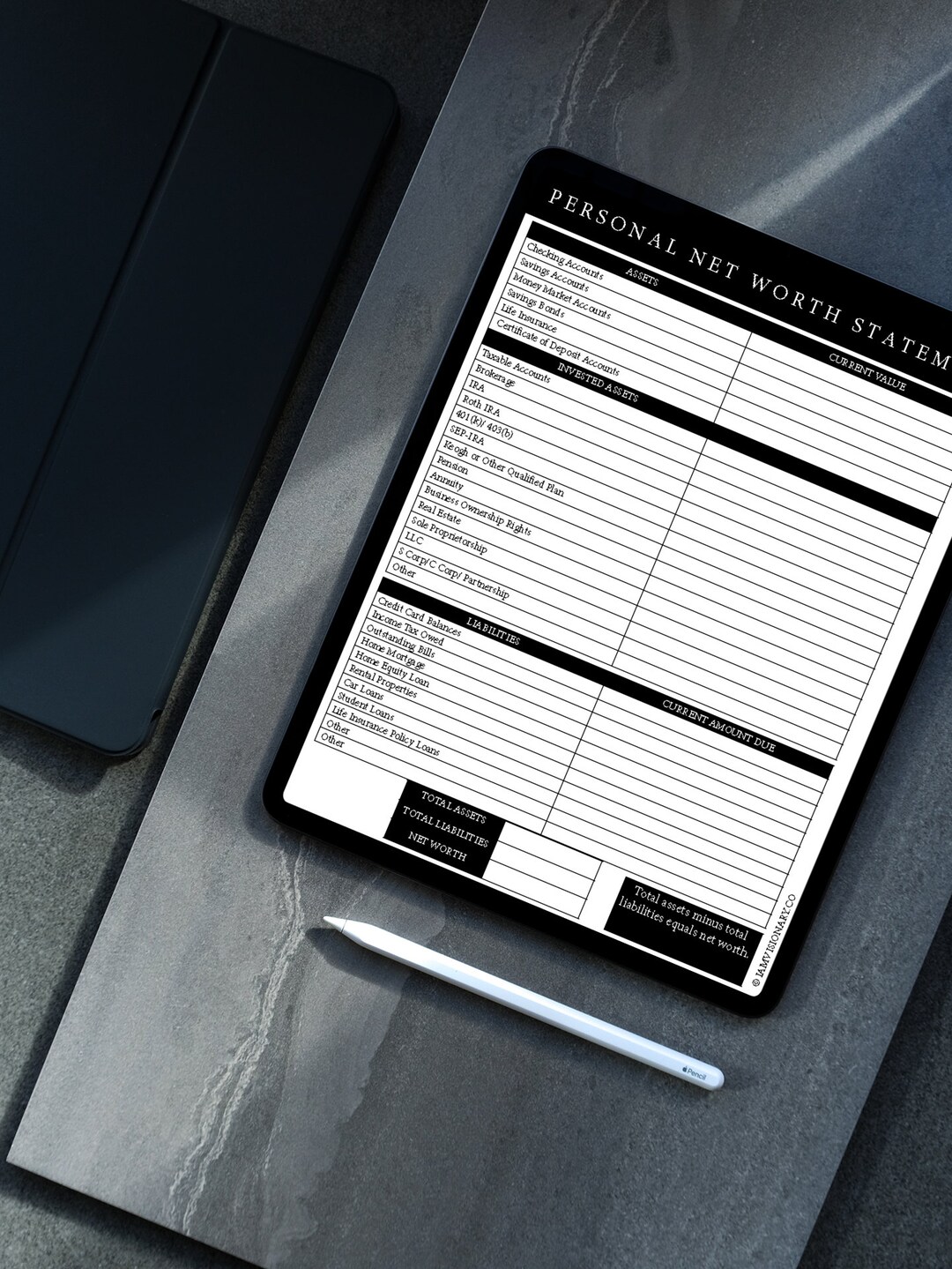 Personal Net Worth Statement Business Forms, Template, Financial Forms ...