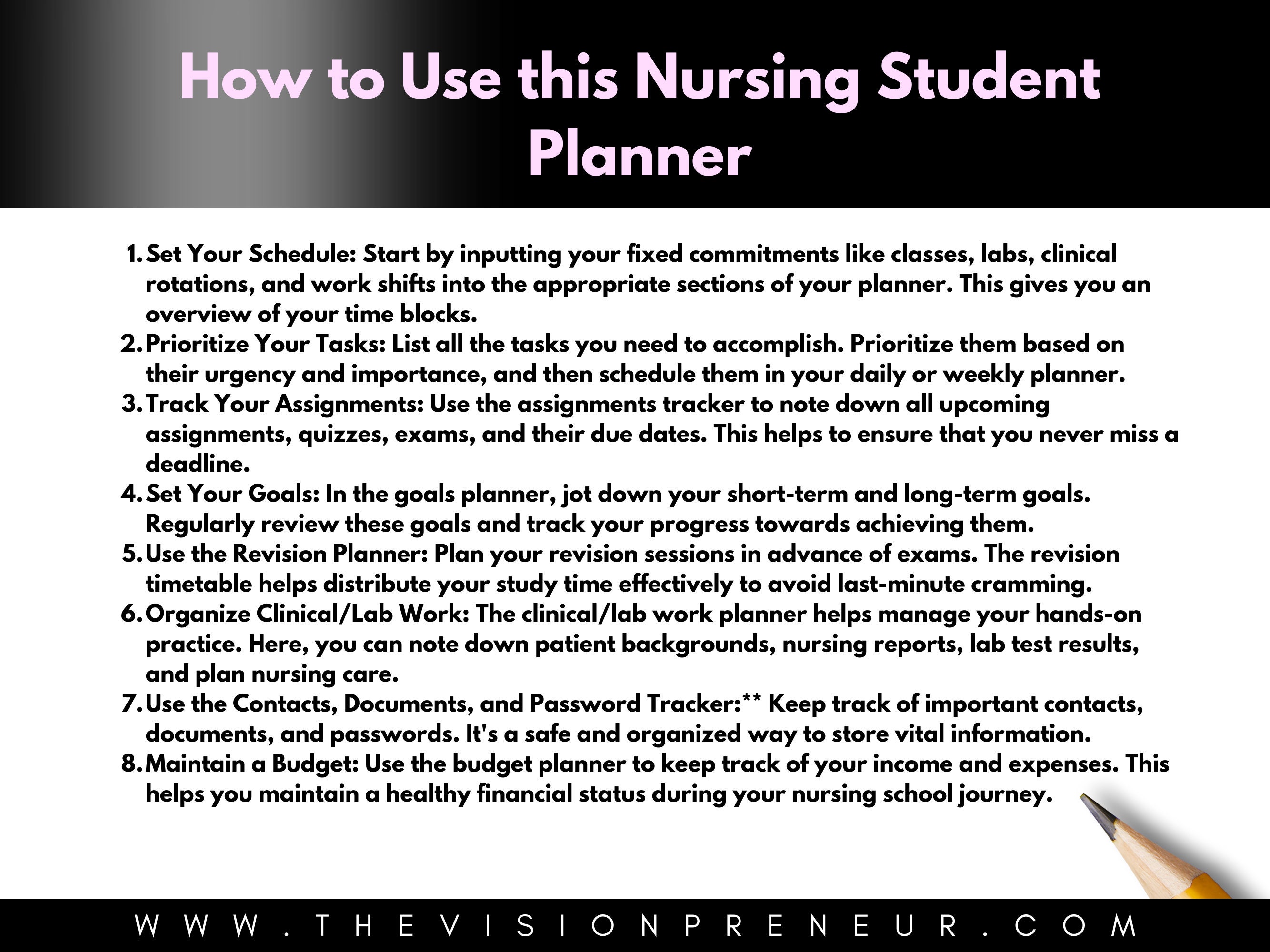 Ultimate Nursing Student Digital Planner: Comprehensive Study, Clinical ...