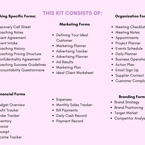 Life Coach Business Kit: Editable Forms & Contracts (85 Pages) - Etsy