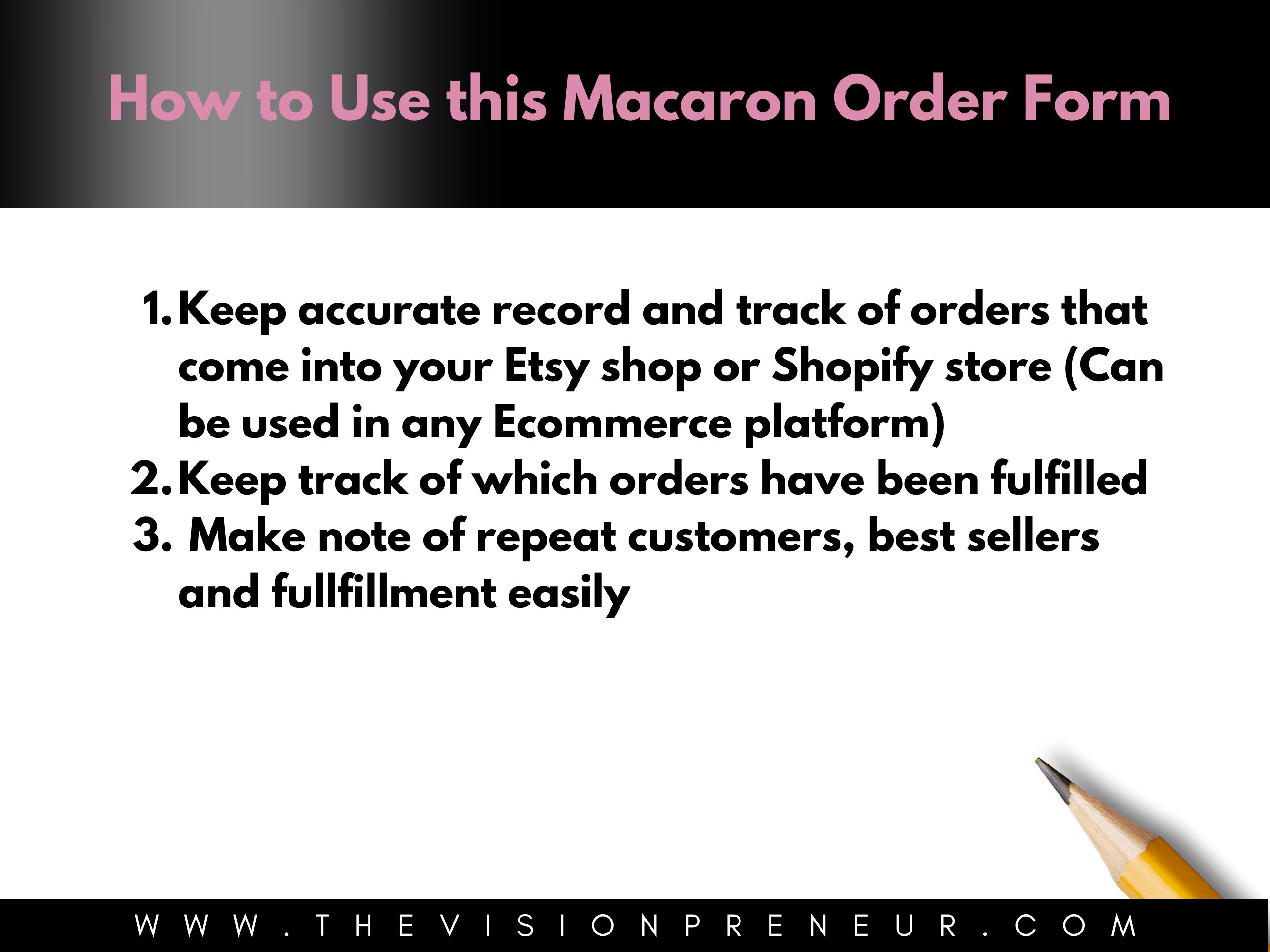 Macaron Order Form// Home Bakery Forms// Bakery Forms// Bakery Business ...
