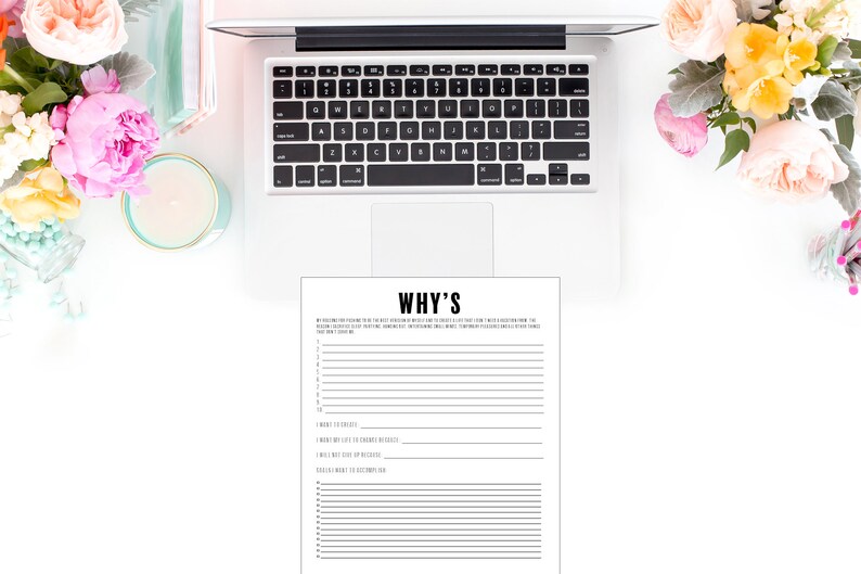 Discover Your WHY Worksheet | Purpose, Values and Goals | Mindset and ...