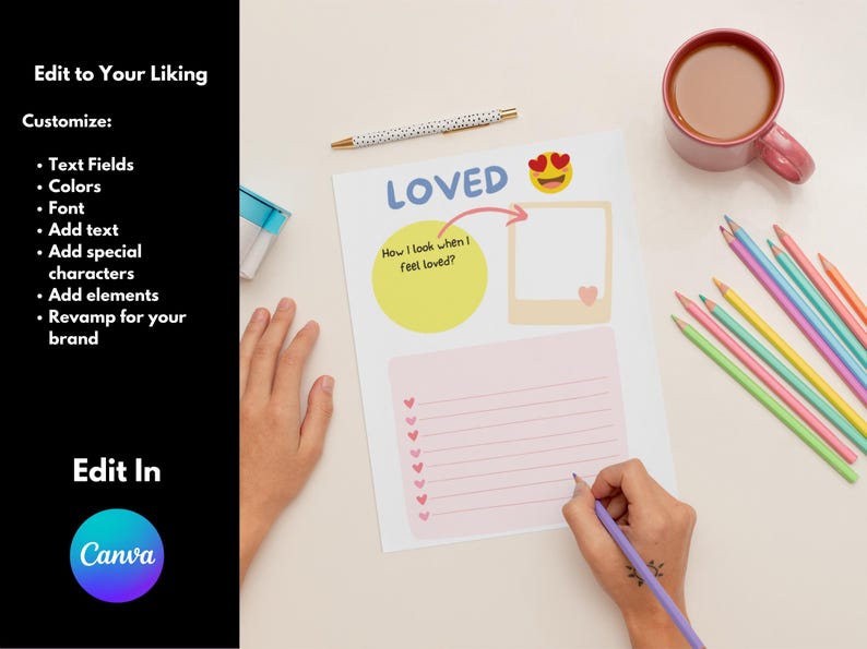 Kids Feelings Journal Printable Emotional Wellness Workbook With ...