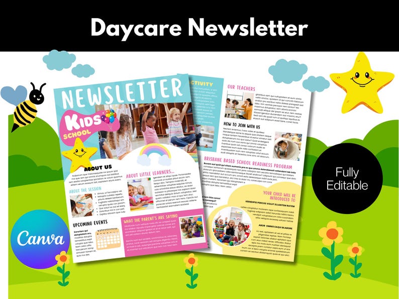 Daycare Newsletter Template: Editable Canva Design for Parent ...
