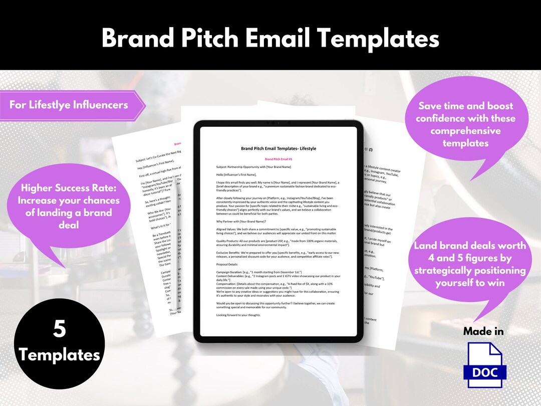 Lifestyle Content Creator Collaboration Pitch: Professional Email ...