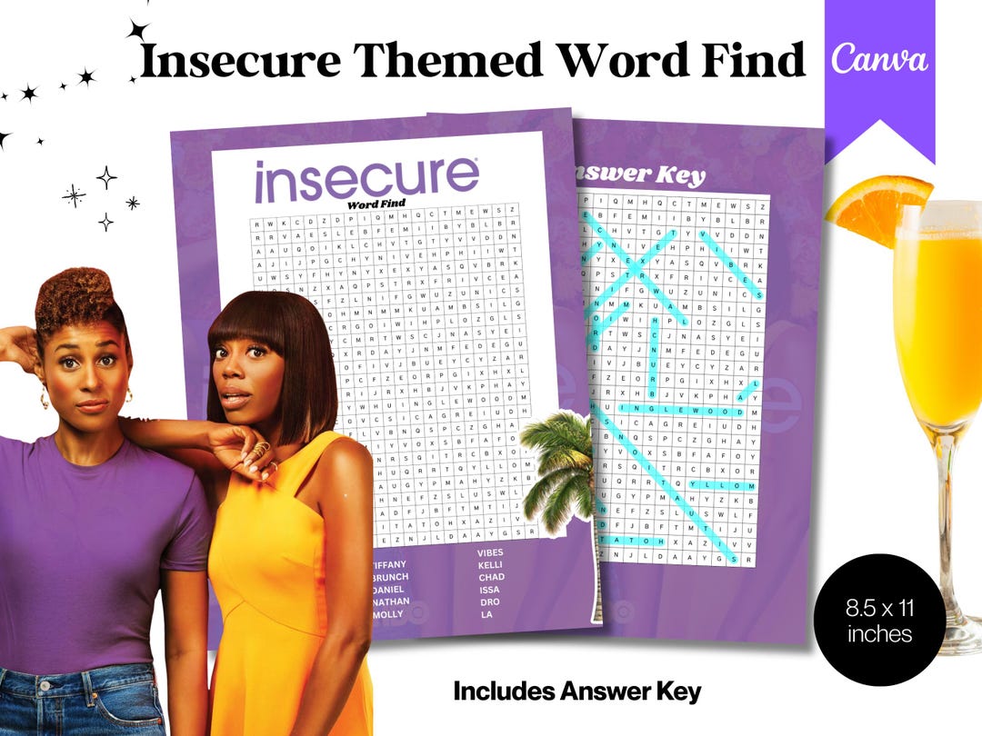 Insecure-inspired Word Find Game | Printable Party Game for Girls Night ...