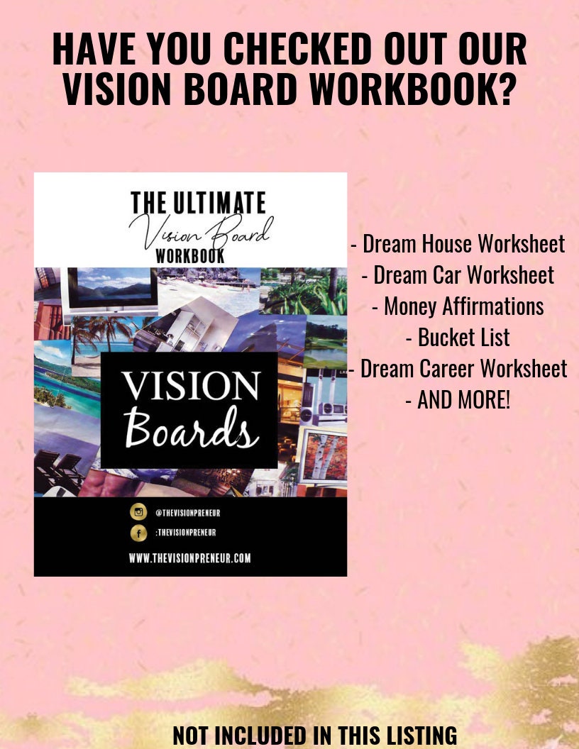 Vision Board Worksheet// Vision Board Checklist// Law of | Etsy