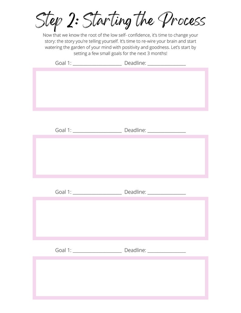 Self-confidence Workbook: Self-esteem Booster (PDF) - Etsy