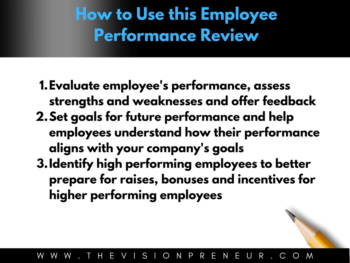 Employee Performance Review Template, HR Performance Review, Employee ...
