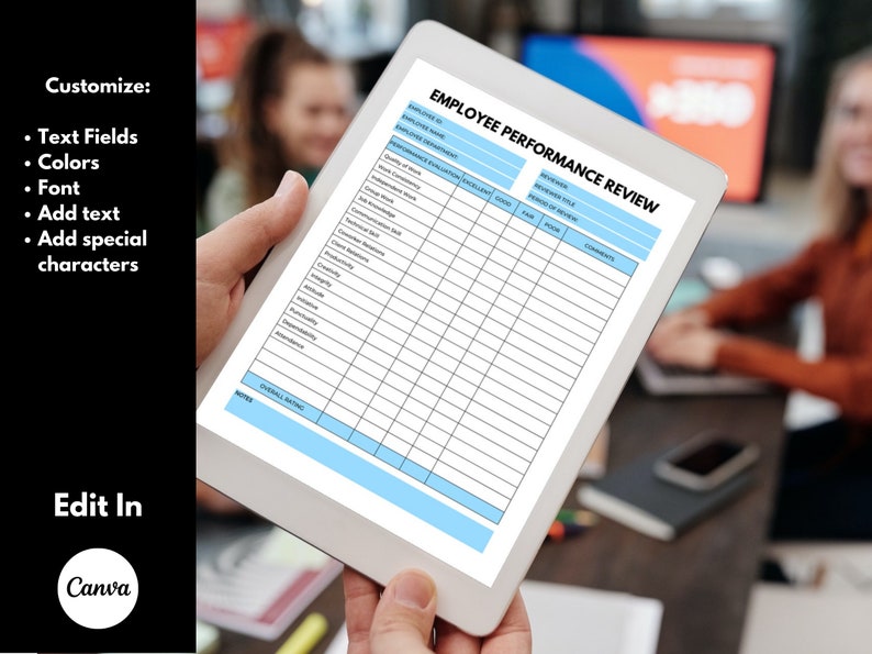 Employee Performance Review Template: HR Evaluation (canva, Digital ...