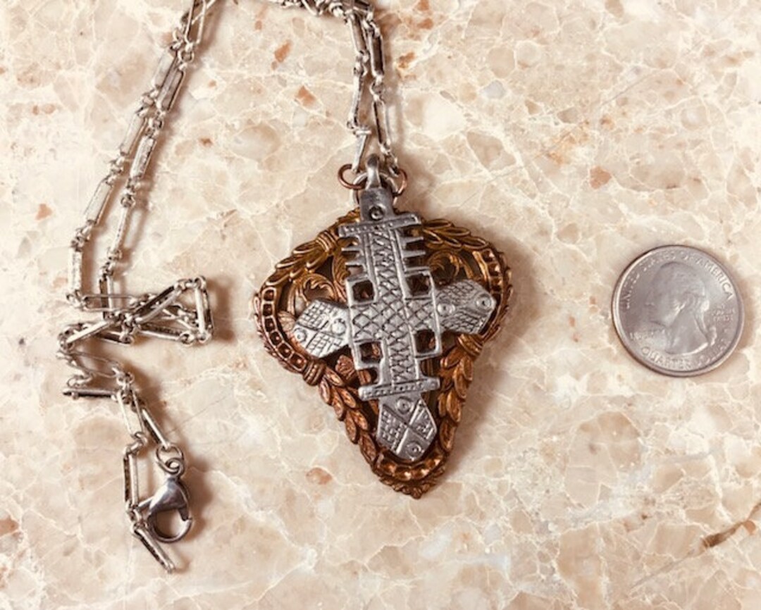 Cruz Azteca de Plata sobre Cobre - Etsy España