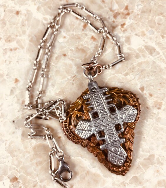 Cruz Azteca de Plata sobre Cobre - Etsy España