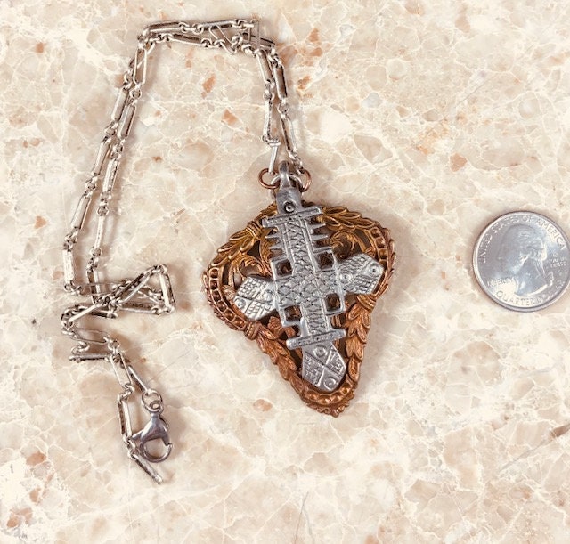 Cruz Azteca de Plata sobre Cobre - Etsy España